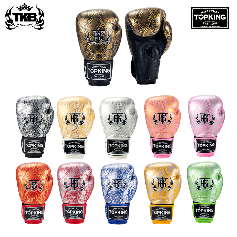 Top King TKBGSS Super Snake MUAY THAI BOXING GLOVES Cowhide Leather 8 ...