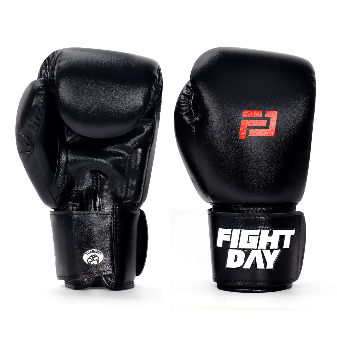 Fight Day TYM-01C MUAY THAI BOXING GLOVES Microfiber kids 4-6 oz Black ...
