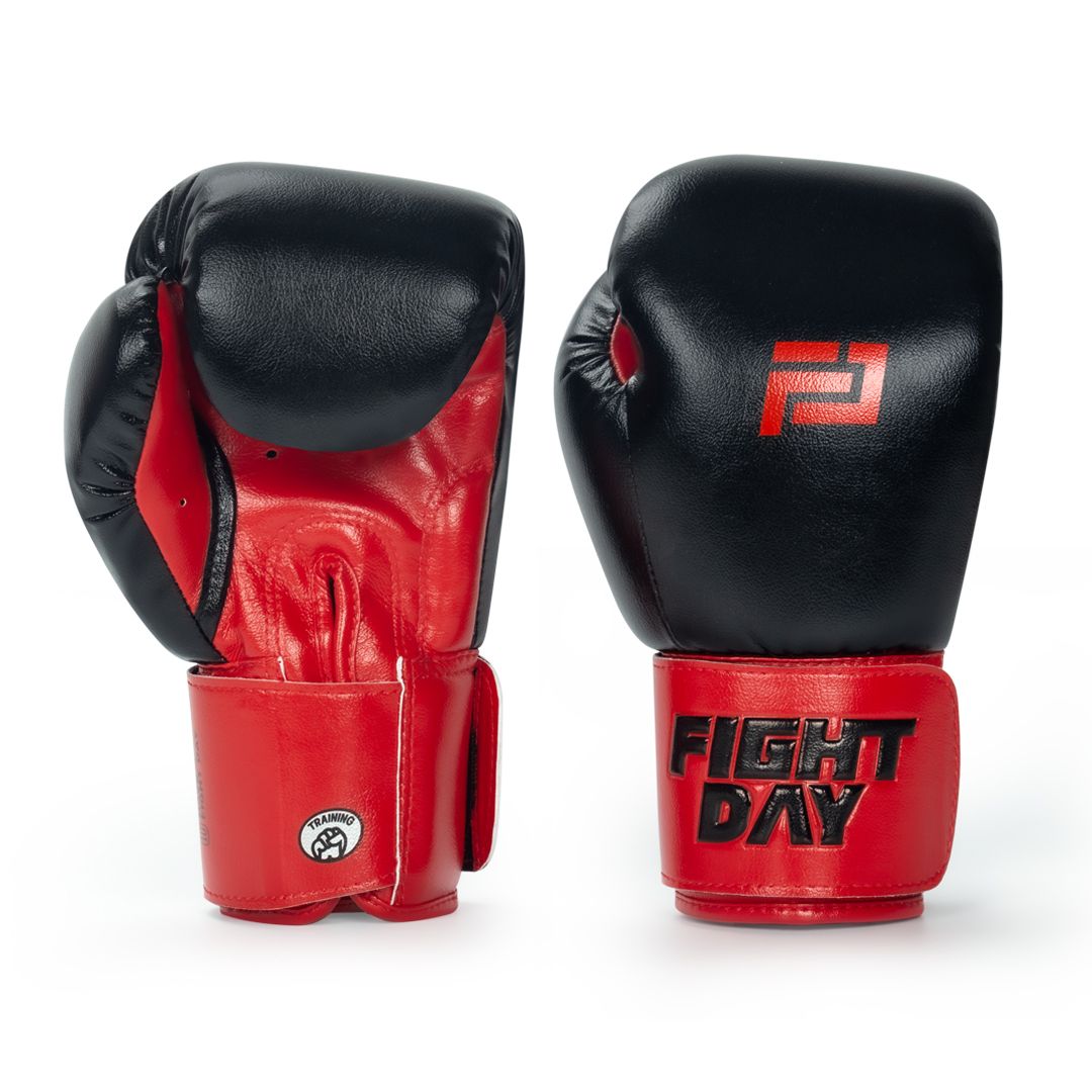 Fight Day TYM-01P MUAY THAI BOXING GLOVES Microfiber 8-16 oz Black Red ...