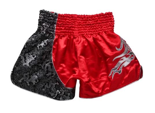 FLUORY MTSF15C MUAY THAI BOXING SHORTS XS-XXXL RED UNISEX JUNIOR & ADU ...