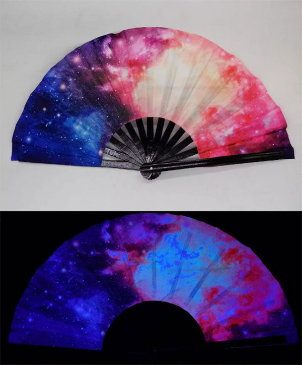 Carnival Party Dancing Performing UV Fluorescent Folding Hand Fan Bamb ...