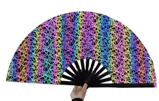 Carnival Party Dancing Performing UV Fluorescent Folding Hand Fan Bamb ...