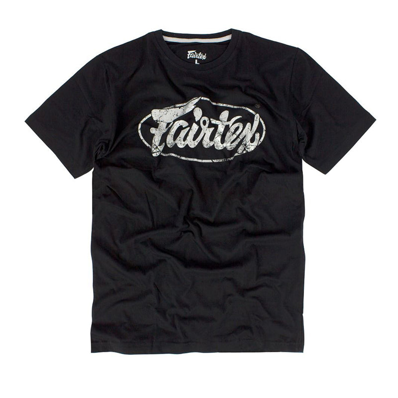 FAIRTEX SHREDDED LOGO MUAY THAI FIGHTER T-SHIRT TST148 S-XL Black Silv ...