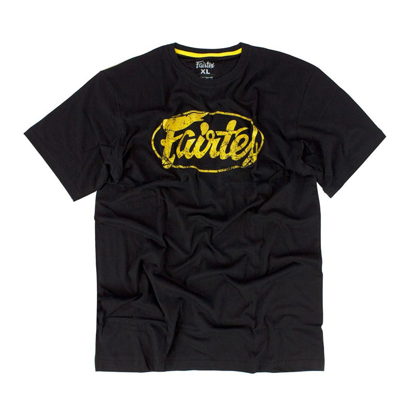 FAIRTEX SHREDDED LOGO MUAY THAI FIGHTER T-SHIRT TST148 S-XL Black Yell ...